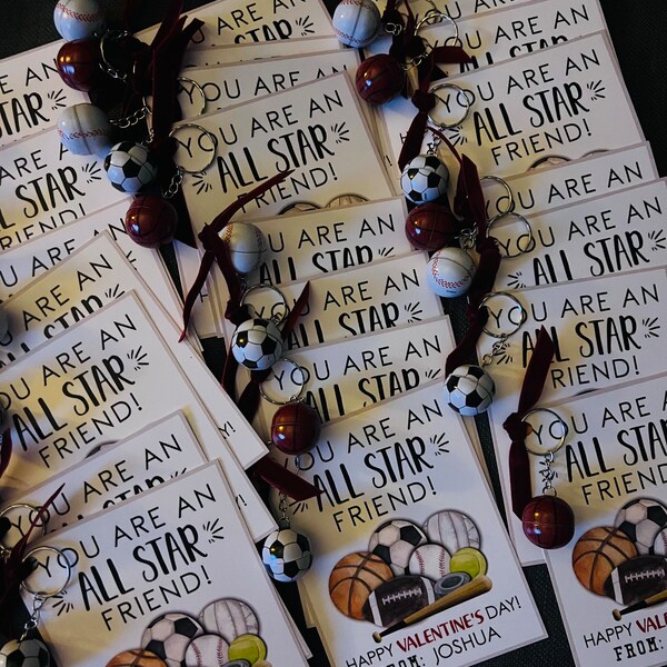 EDITABLE Valentine Cards for Kids, All Star Valentine Cards, Sports ...