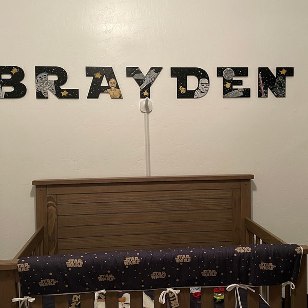 Star Jedi Space Wars Painted Letters, Black Star Jedi Painted Letters ...