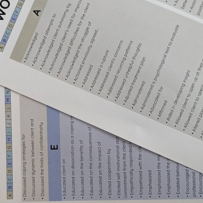 Therapy Interventions Words Cheat Sheet Therapist Progress Notes ...