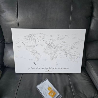 Large World Map Push Pin Travel Map Pin Board Travel Destination Map ...