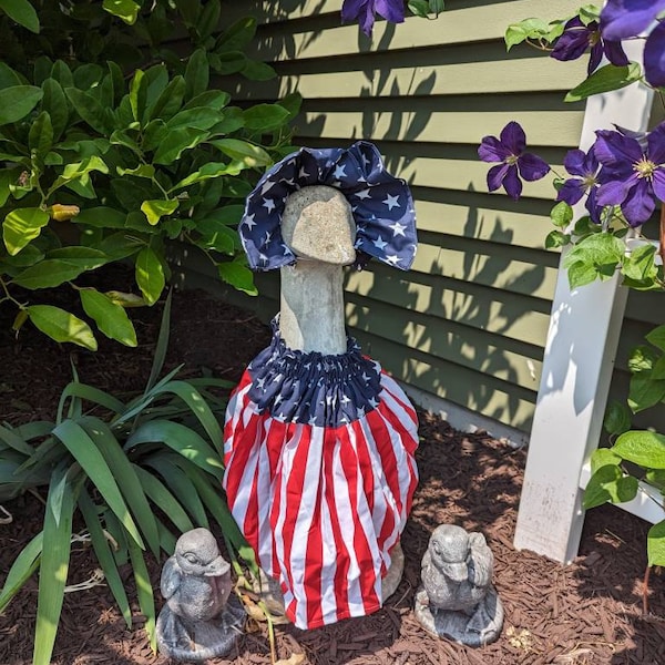 American Flag Goose Outfit Fits Large Concrete and Plastic Goose. - Etsy