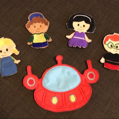 Set of 4 Finger Puppets and Rocket Inspired by Einstein Friends Show - Etsy