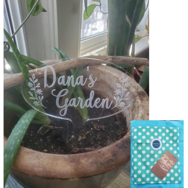 Personalized Acrylic Garden Sign, Flower Pot Message Sticks, Gardening ...