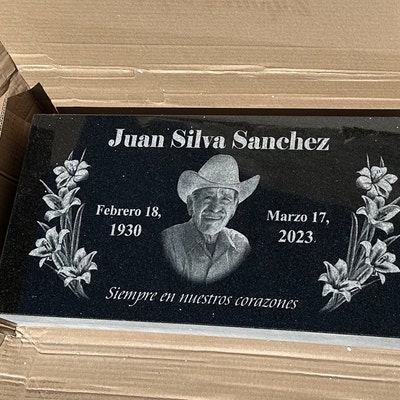 12x24x0.75 Human Headstone, Tombstone on the Grave Marker Granite ...