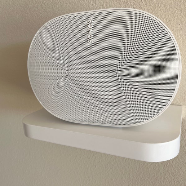 White Radius Floating Shelf With Plate Groove, Custom Size Floating ...