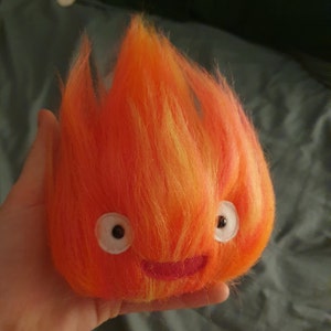 Large blue Howl's heart calcifer plushie | Etsy