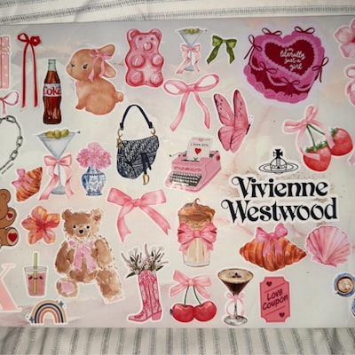 Aesthetic Sticker Set, Laptop Sticker Bundle, Coquette Girly Sticker ...