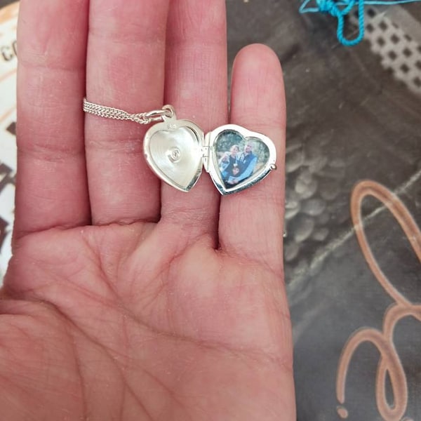 Printed Love Heart Locket Photo Print Mini Heart Photo Printed for ...