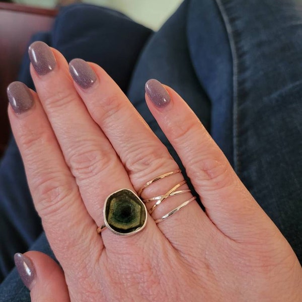 Mixed Metal Wrap Ring, Wraparound Ring, Gold or Sterling Silver Ring ...