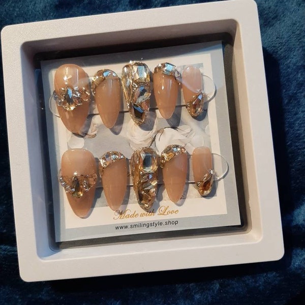 Pink Peony's Memories Press on Nails by SMILINGSTYLE | Luxury Fake ...