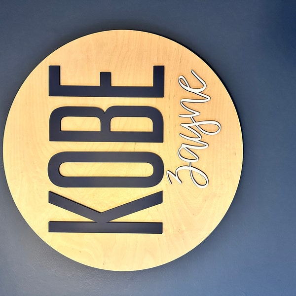 Customized Baby Name Sign, 12-36 Inch, Baby Shower, Round Plaque ...