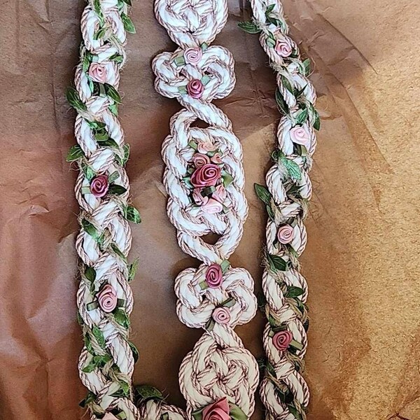 Handfasting Cord - 'fae Garden' Rose Gold - Bespoke Celtic Love Knot ...