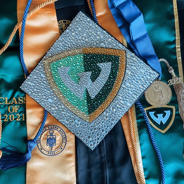 Custom Rhinestone Grad Caps - Etsy