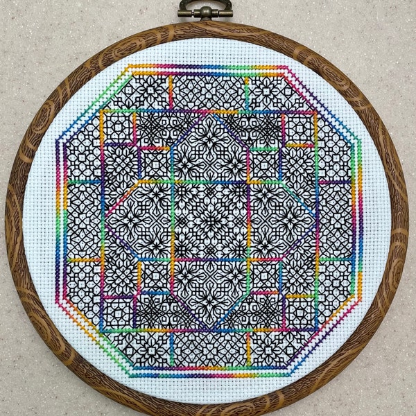 Octagon Blackwork Sampler Blackwork Chart - Etsy