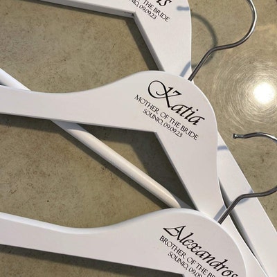 SET of 2 Personalized Hangers Painted Engraved Hangers for - Etsy