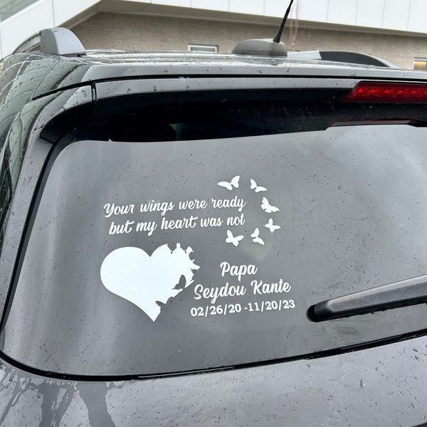 A Piece of Me Went With You Memorial Car Decal, Custom in Loving Memory ...