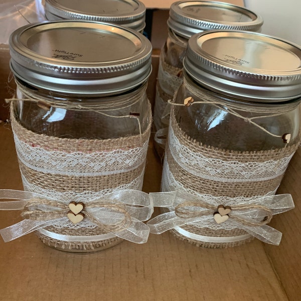 10 Burlap Mason Jar Sleeves, DIY Wedding Decorations, Rustic Wedding ...