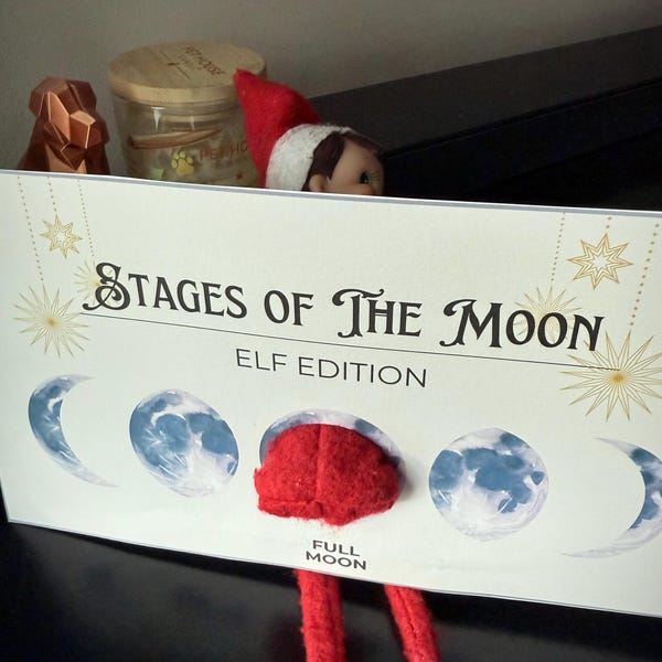 Elf Stages of the Moon Printable - Full Moon Elf Edition | Christmas ...