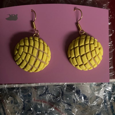 Concha Earrings,pan Dulce Earrings,mexican Sweet Bread Earrings,yellow ...
