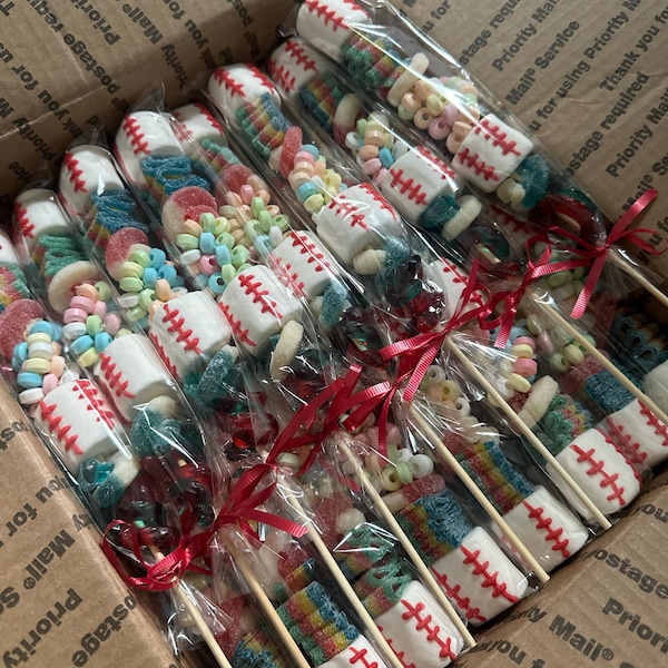 Baseball Candy Kabobs: Party Favors, Holiday Treats - Etsy