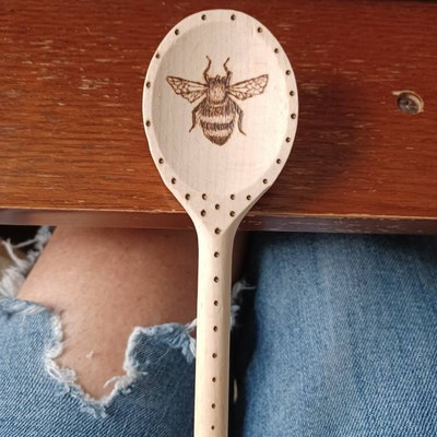 Animals Wood Spoons Deer, Wolf, Eagle, Mountains, Pine Tree Wood Burned ...