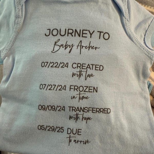 IVF Baby Pregnancy Announcement Reveal, IVF Milestones, Baby Bodysuit ...