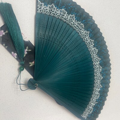 Elegant Green Folding Fan, Classic Hand Fan, Christmas Gift, Best ...