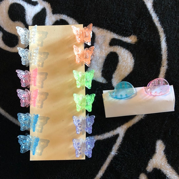 Butterfly Clips 12 Pc Set 3/4"x3/4", 1990s Butterfly Clips, Multi-color ...