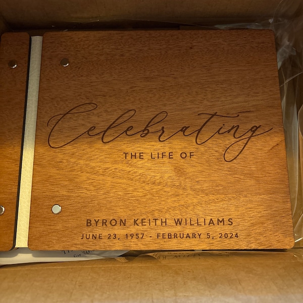 Memorial Guest Book - Custom Celebration of Life Book - Personalized ...
