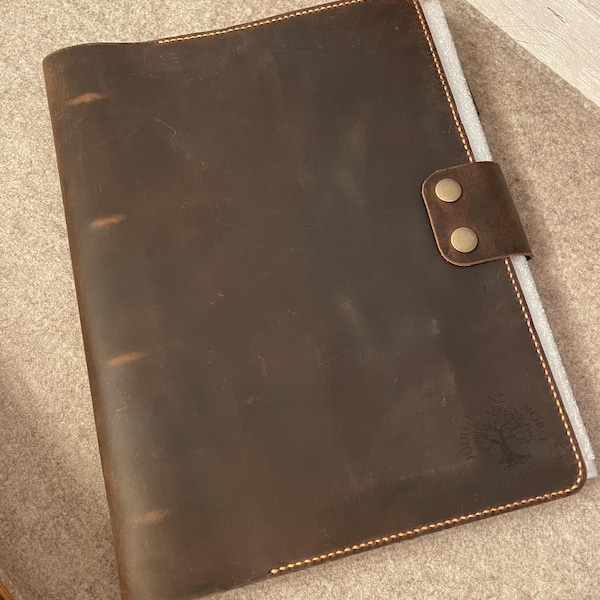 Personalised Leather A4 Ring Binder , Retro Leather A4 4 Ring Binder ...