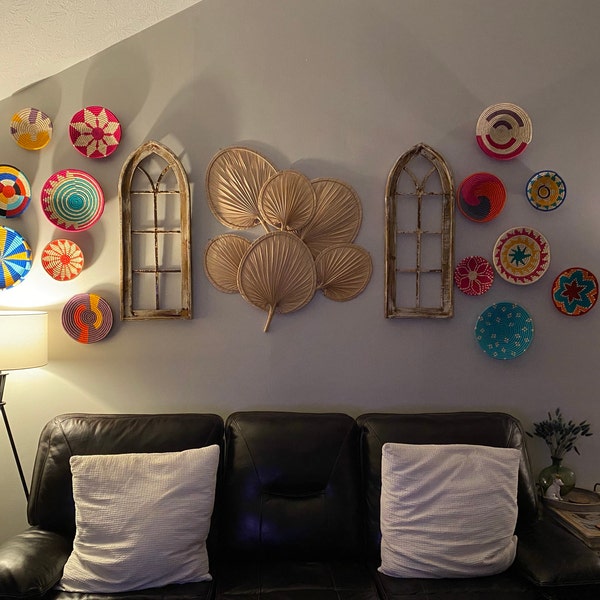 New Assorted Sabai Handwoven Grass Baskets, Wall Art, African Baskets ...