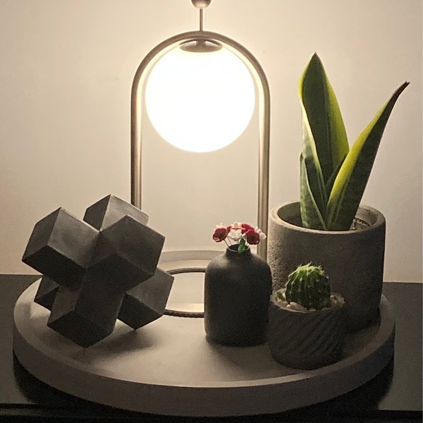 Tubicen Mid Century Modern Table Lamp, Glass Globe Desk Lamp, Bedroom ...