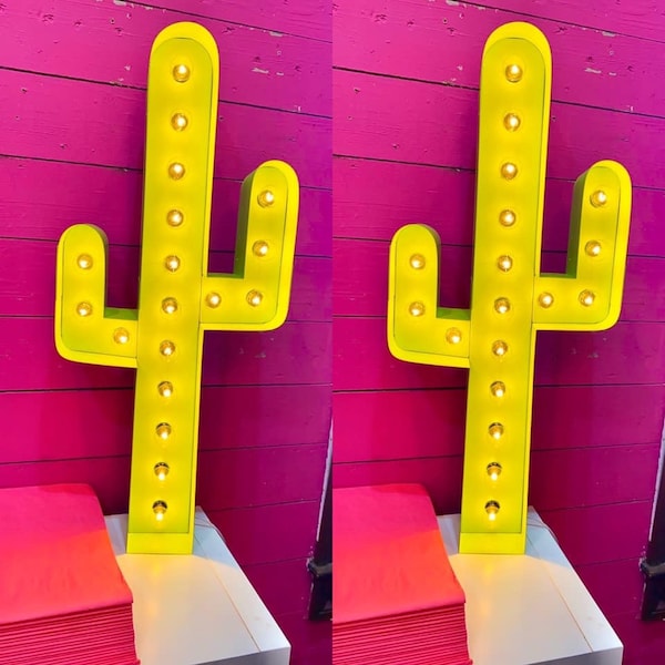 Cactus Marquee Sign 36": Light up Cactus Wall Decor - Etsy