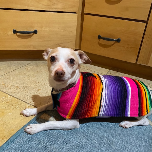 Dog Clothes - Pink Handmade Dog Apparel From Authentic Mexican Blanket ...