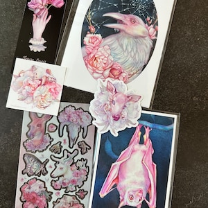 CALLISTO Open Edition Fine ART PRINT Bear Skull Peonies Watercolor ...