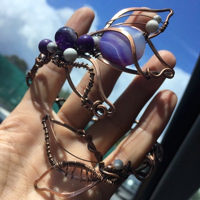 Copper Wire Arm Bracelet,copper Wire Arm Bracelet With Purple Natural ...