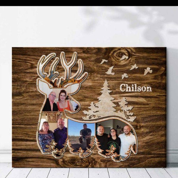 Personalized Deer Hunting Photo Collage Canvas: Hunting Gifts for Him ...