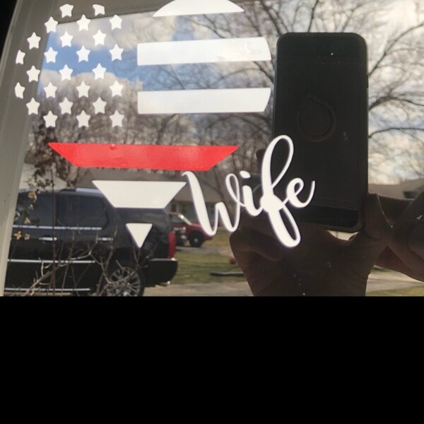 Fire Wife Decal, Thin Red Line Wife, Thin Red Line Gift, Thin Red Line ...