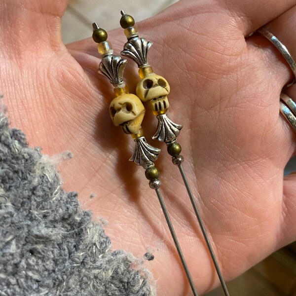 Long Voodoo Pin 8 Inches (203 Mm) Bone Skull - Etsy