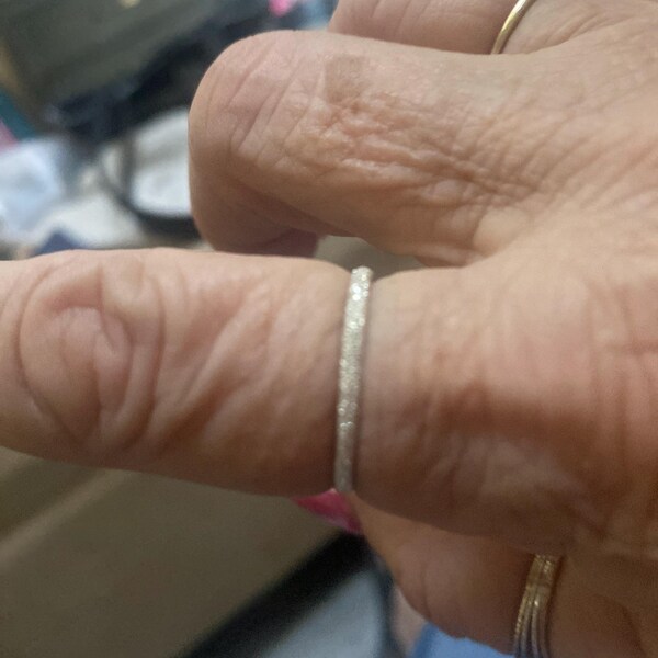 Hand Made.925 Sterling Silver Wedding Stackable Ring Stardust Finish ...