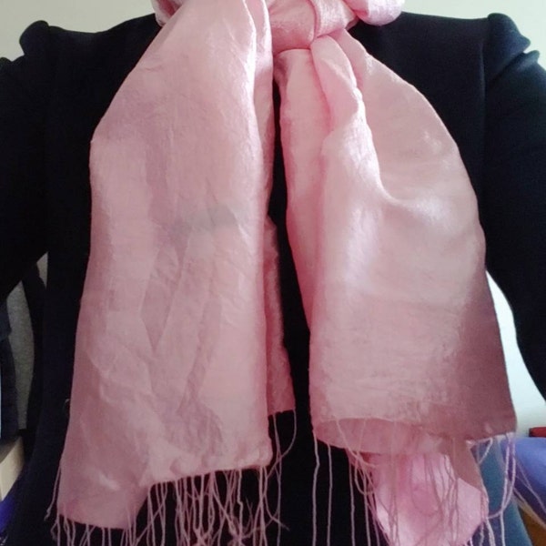 Wool Pashmina, Shell Pink, Baby Pink, Sheer Superfine Wool Shawl or ...