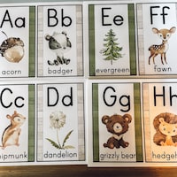 Printable Full Page Alphabet, Classroom Decor, Woodland Theme, Forest ...