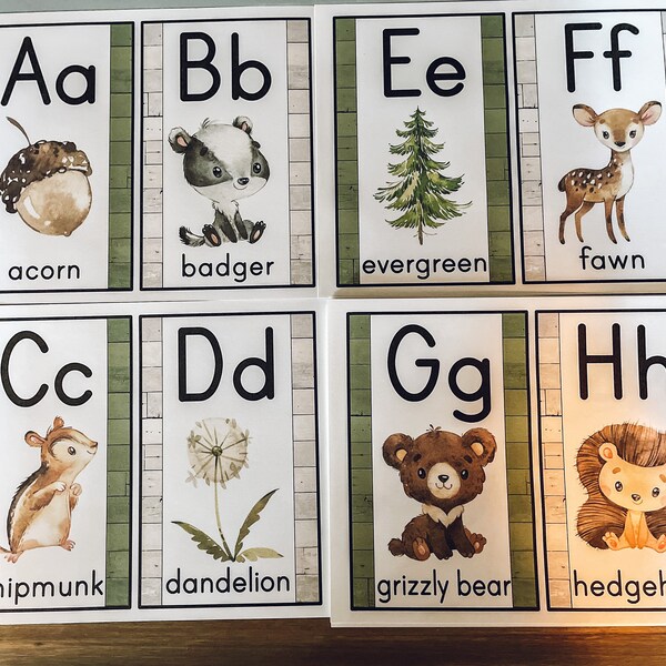 Printable Alphabet Wall Poster, Camping Theme Classroom Decor, Camp ...