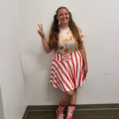 Popcorn Costume for Teens and Women, Popcorn Shirt, Popcorn Skirt, Food ...