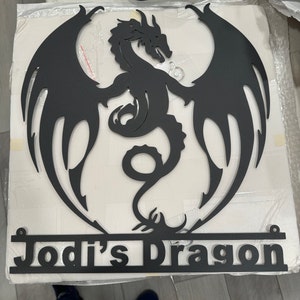 Dragon Monogram Sign,custom Dragon Metal Art,dragon Name House Sign ...