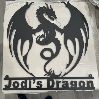 Dragon Monogram Sign,custom Dragon Metal Art,dragon Name House Sign ...
