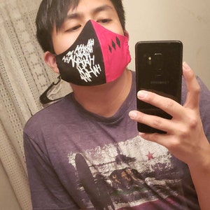 BLOODY TEARS Black and Red Face Mask With Filter Pocket | Etsy