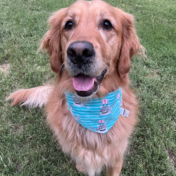 The Picnic Reversible Snap on Dog Bandana, Reversible, Two Looks in One ...