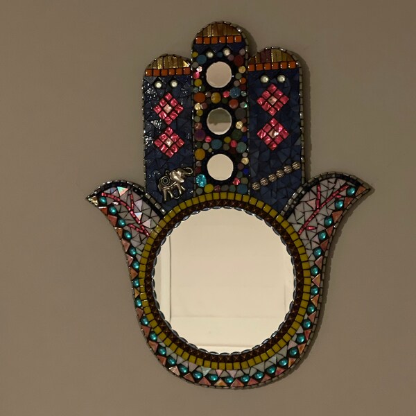 Hamsa Hand Mirror,hamsa Mosaic Mirror,hamsa Decoration - Etsy