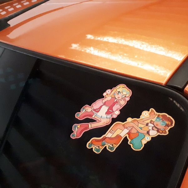 Retro TV and Computer Girl [STICKERS] - Etsy